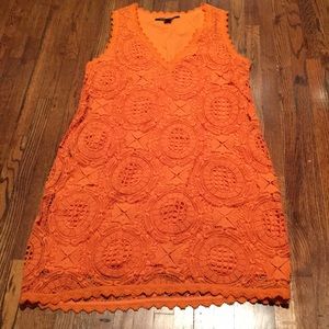 French Connection | Dresses | French Connection Crochet Orange Lined ...